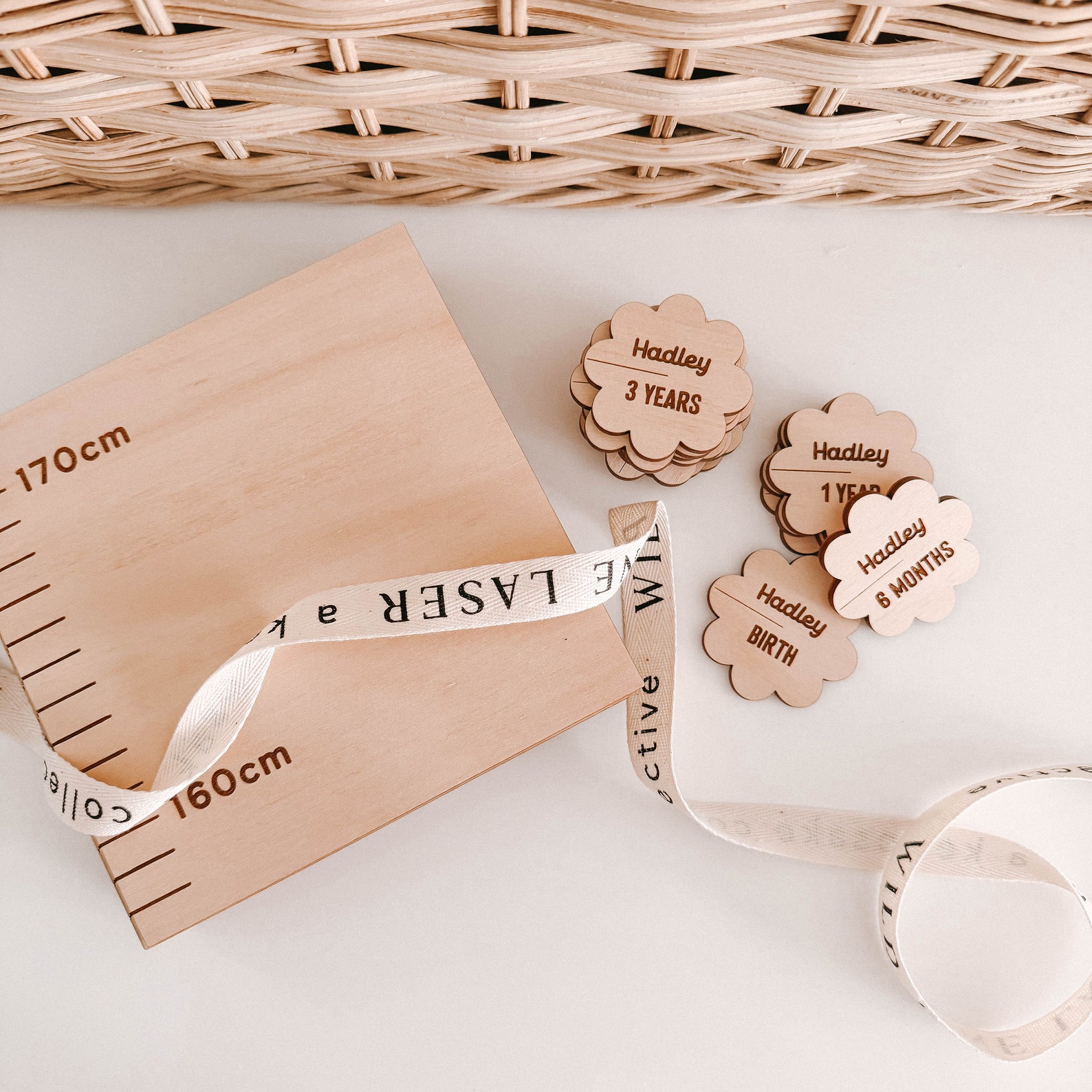 Growth Chart Age Markers – Wooden Milestone Tags – Baby Height Chart ...