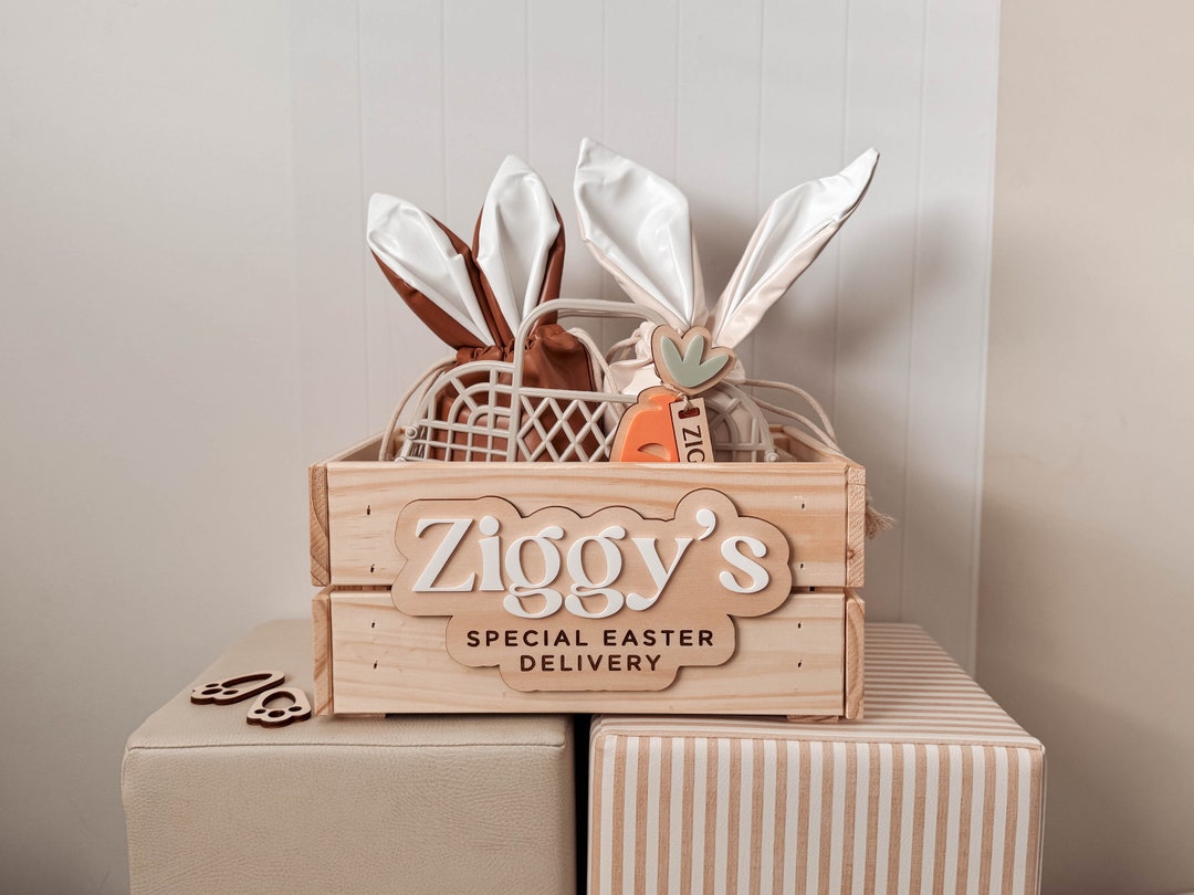 DELUXE Easter Crate Personalised Crate Easter Bunny Box Easter Box ...
