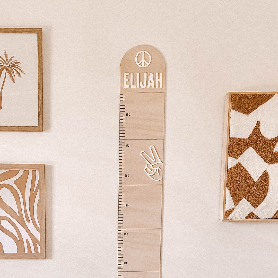Personalised Growth Chart Peace Hang Loose Height Ruler Growth Record ...