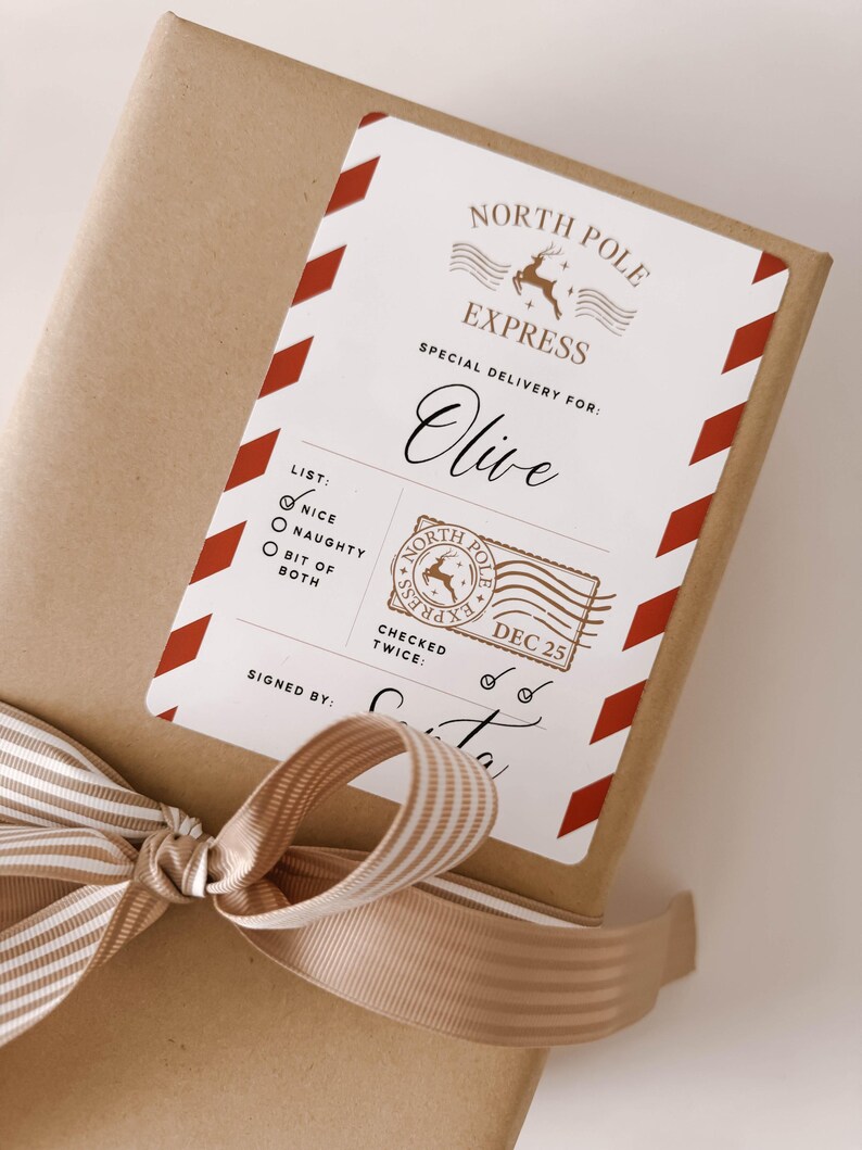 Personalised From Santa Stickers | North Pole Express Gift Tags ...