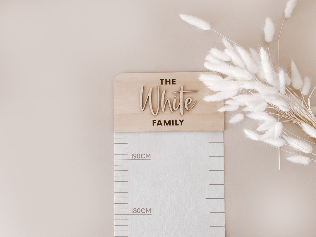 Personalized Family Growth Chart: Canvas Height Ruler, Fabric Growth ...