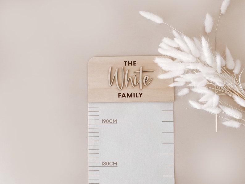 Personalized Family Growth Chart: Canvas Height Ruler, Fabric Growth ...