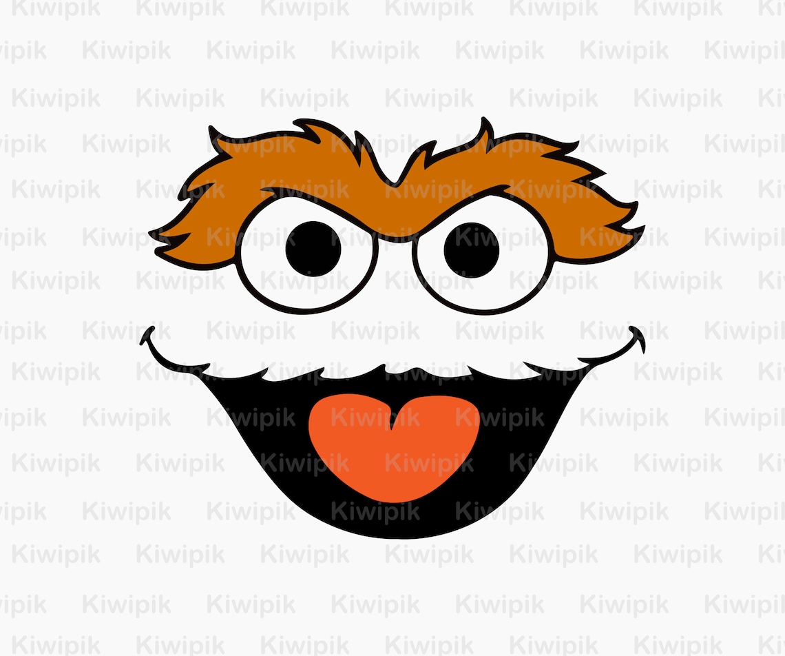 Sesame Street Oscar the Grouch Faces Svg Sesame Street Svg | Etsy