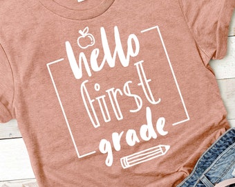 First Day of School - Hello Grade Svg Bundle, Hello First Grade, Hello ...