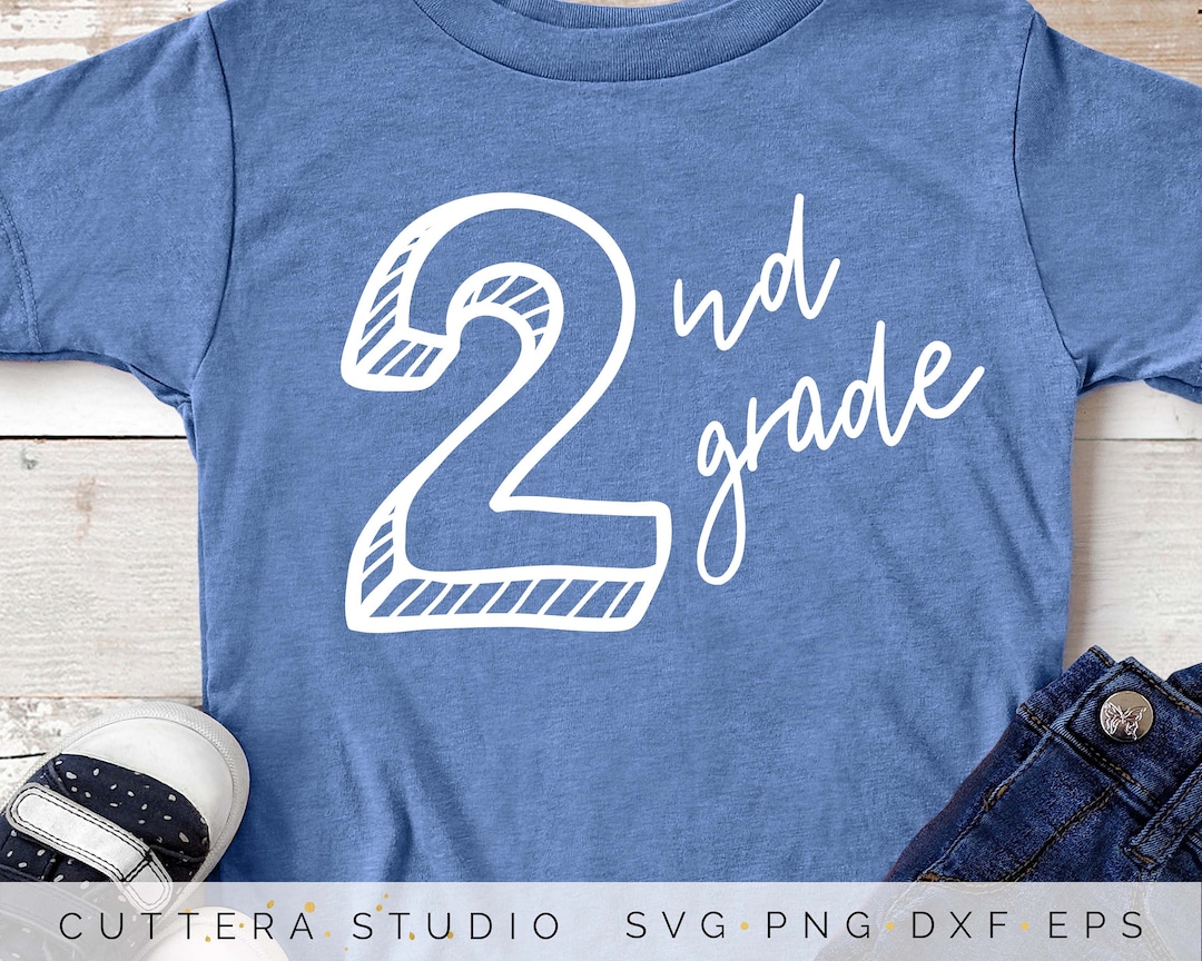 Second Grade Svg - Back to School Svg, School Svg, Grade 2 Svg, Teacher ...
