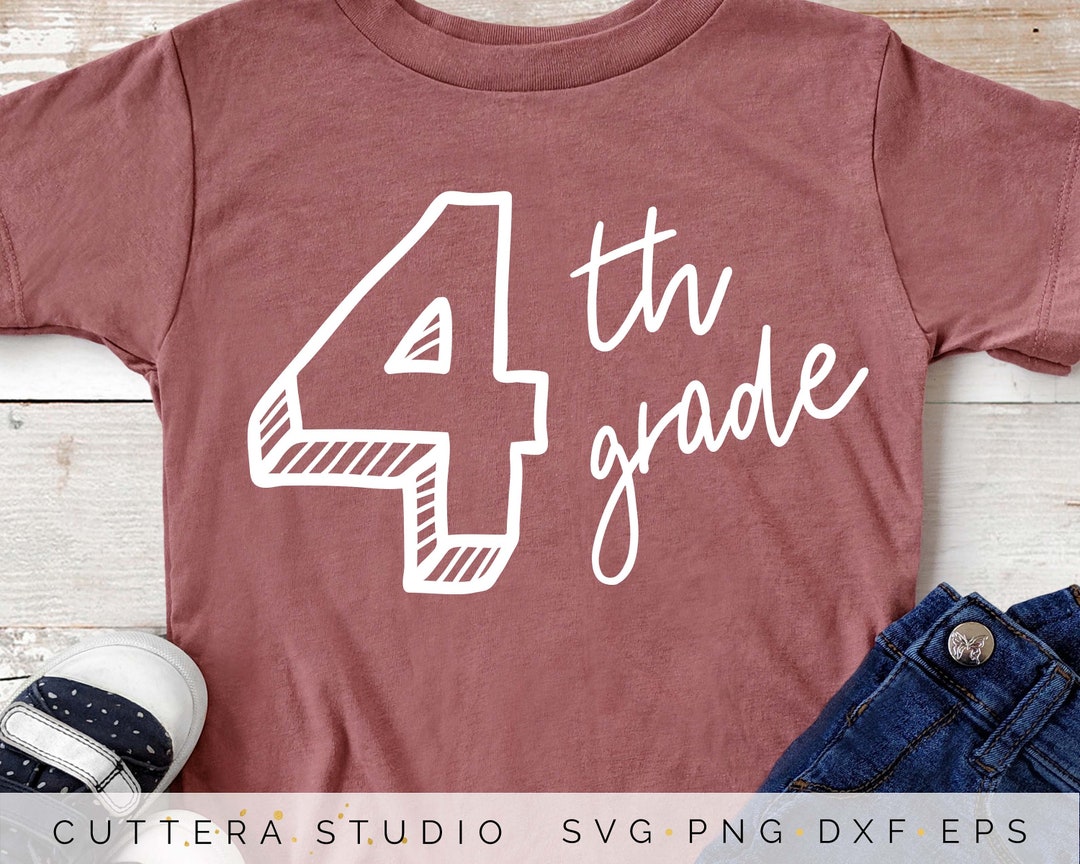Fourth Grade Svg - Back to School Svg, School Svg, Grade 4 Svg, Teacher ...