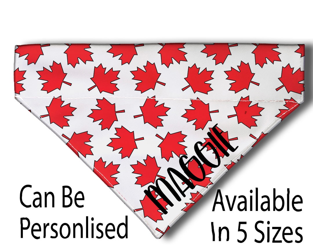 Canada Day Red Maple Leaf Bandana Can Be Personalized Over the Collar ...