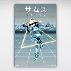 Samusvaporwave Metroid Prime Zero Suit Samus Aran - Etsy