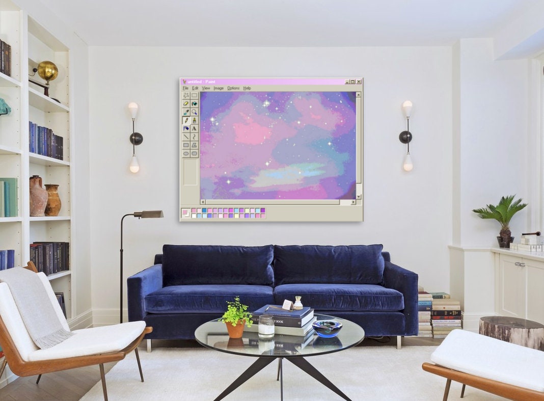 Starry skies - MS Paint Microsoft Windows 95 Vaporwave Aesthetic Room ...
