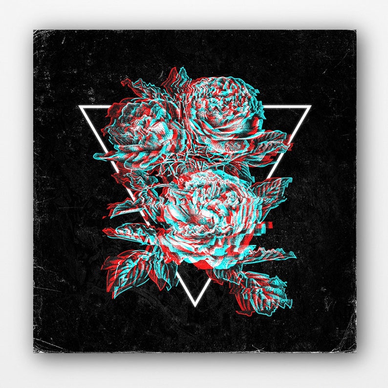 Cloaked in roses - vaporwave Aesthetic Room Decor Wall Art Canvas ...