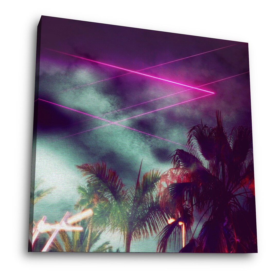 First contact - vaporwave Aesthetic Alien UFO Room Decor Wall Art ...