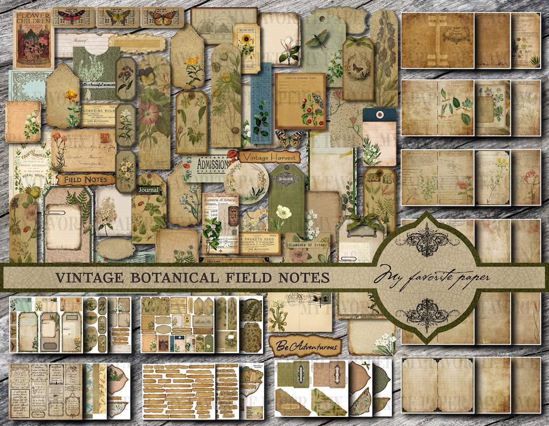 Vintage Botanical Field Notes Journal Kit - Etsy