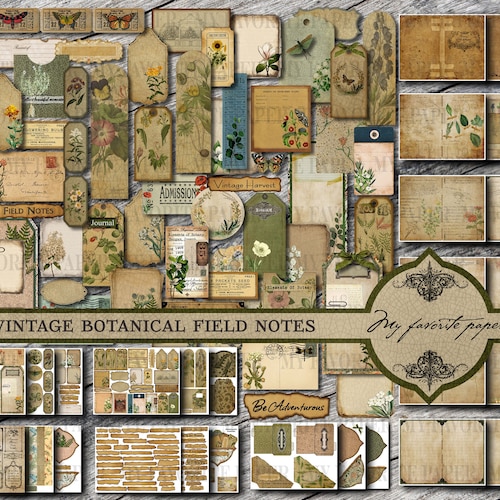 Vintage Botanical Field Notes Journal Kit - Etsy