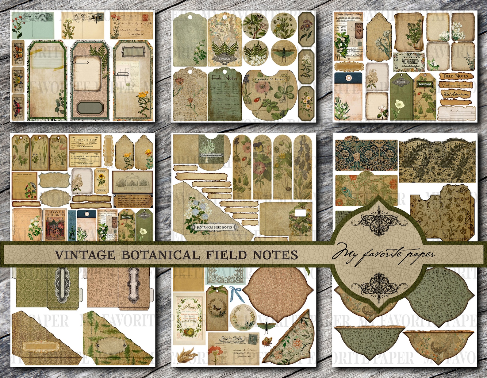 Vintage Botanical Field Notes Journal Kit - Etsy