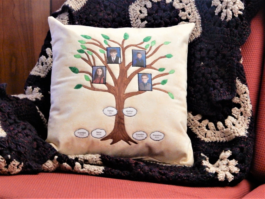 A Quilted Family Tree Pillow - Digital Download Pattern - Not a ...
