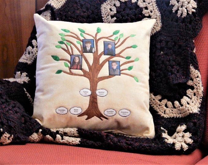 A Quilted Family Tree Pillow - Digital Download Pattern - Not a ...