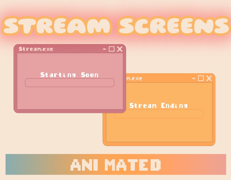 ANIMATED Retro Stream Screen Package | Cute Aesthetic | BRB Screen ...
