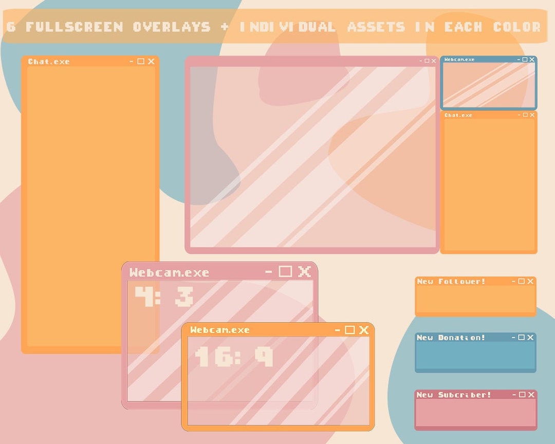 Animated Retro Stream Package | Cute Aesthetic Overlay | Alerts ...