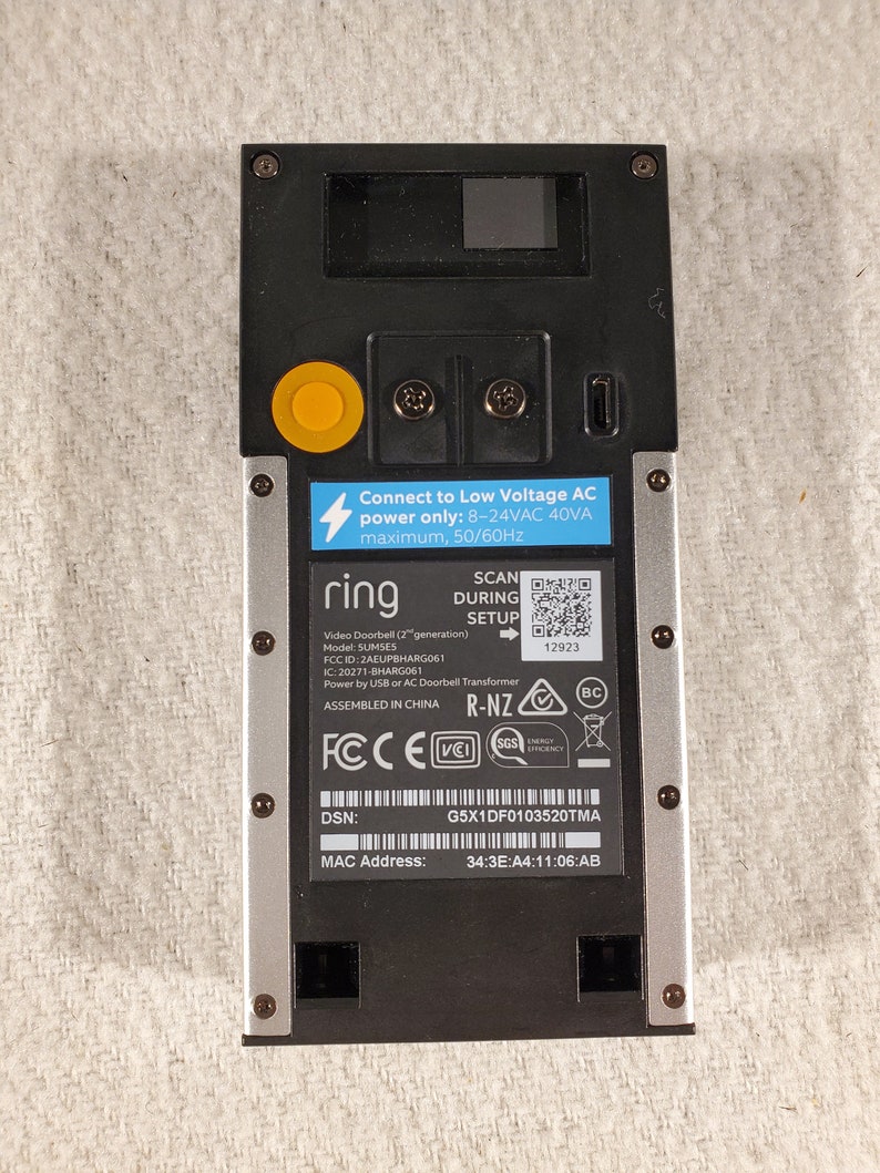 Ring Video Doorbell 2nd Gen. With HD Video Motion Activated Alerts ...