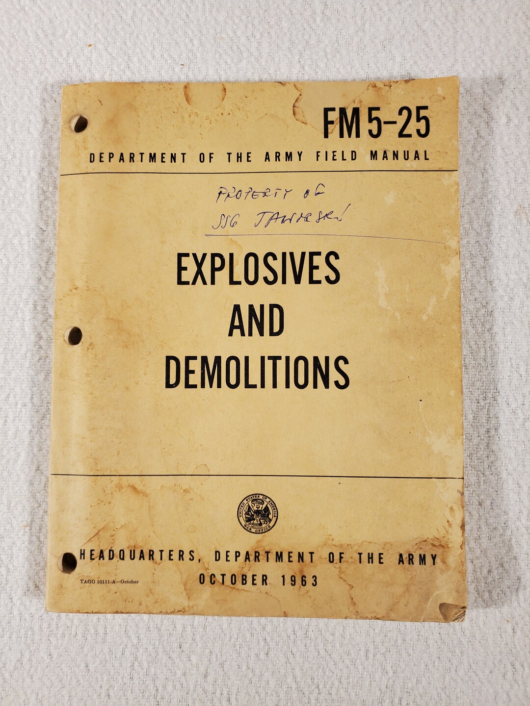 Vintage 1963 Army Field Manual FM5-25 Explosives and Demo - Etsy