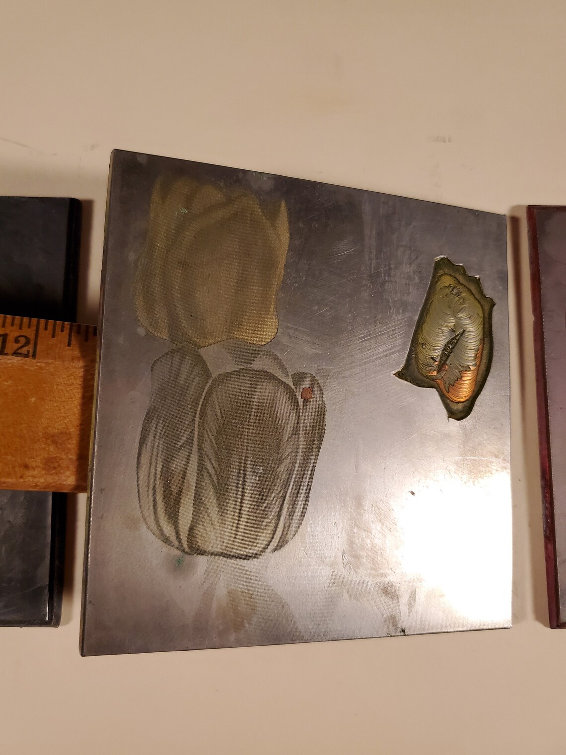 Vintage Etching Engraved Metal Printing Machine Press Plate | Etsy