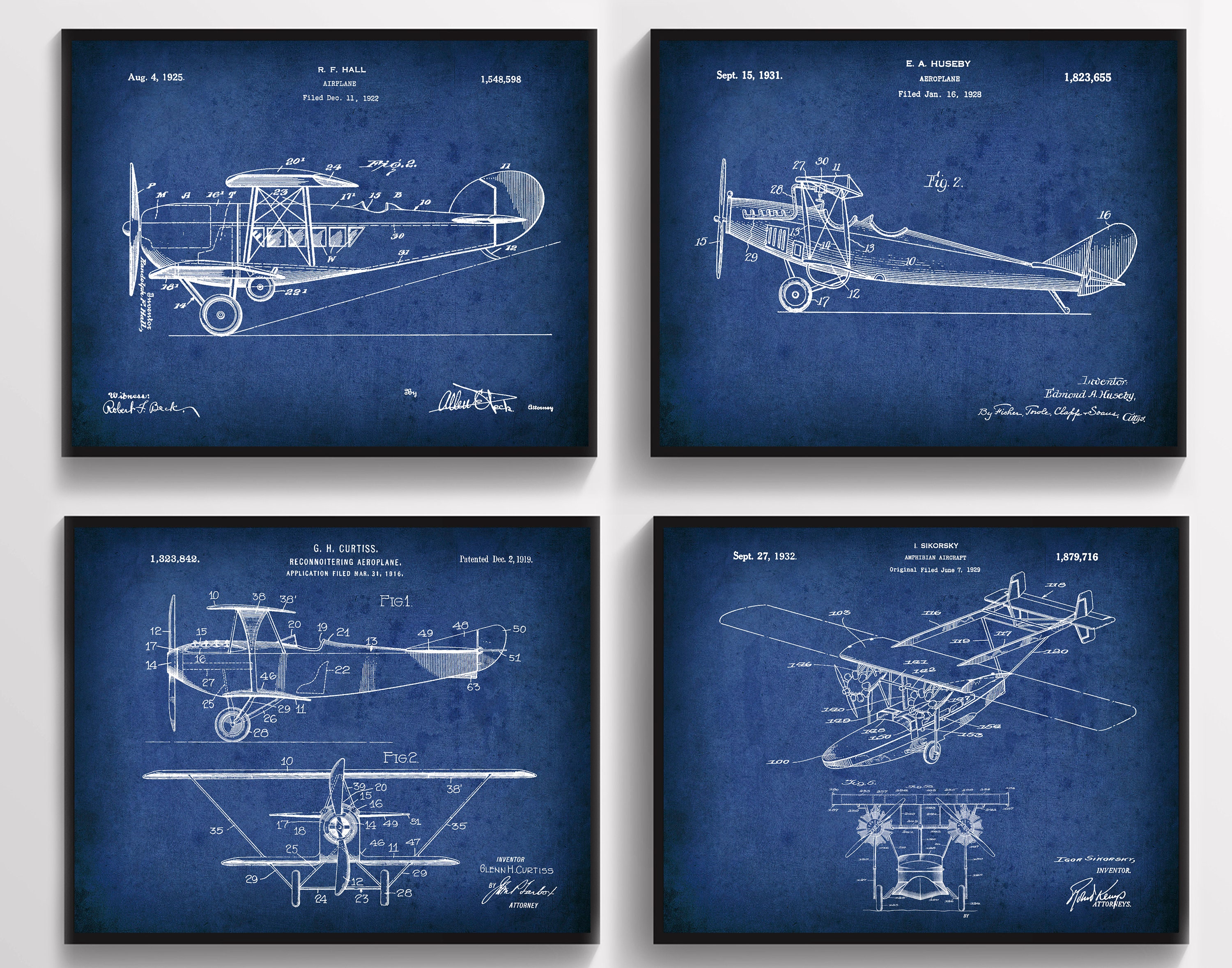 Vintage Airplane Blueprint