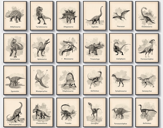 24 Educational Posters of Dinosaurs Dinosaur Types Dinosaur | Etsy