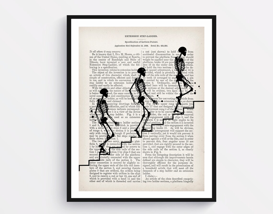 Phases of Step Movements Art Skeleton in Walking Sequence Poster Human ...