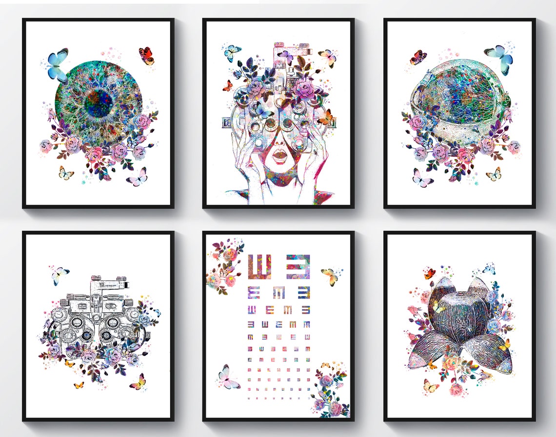 6 Optometry Posters Optician Gift Vision Diagnostics Human - Etsy