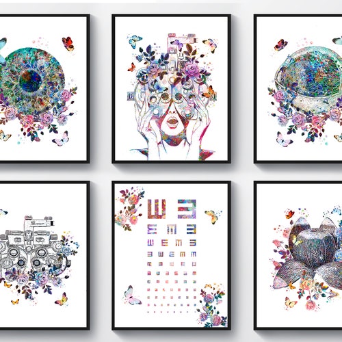 6 Optometry Posters Optician Gift Vision Diagnostics Human - Etsy