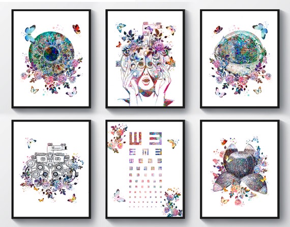 6 Optometry Posters Optician Gift Vision Diagnostics Human - Etsy