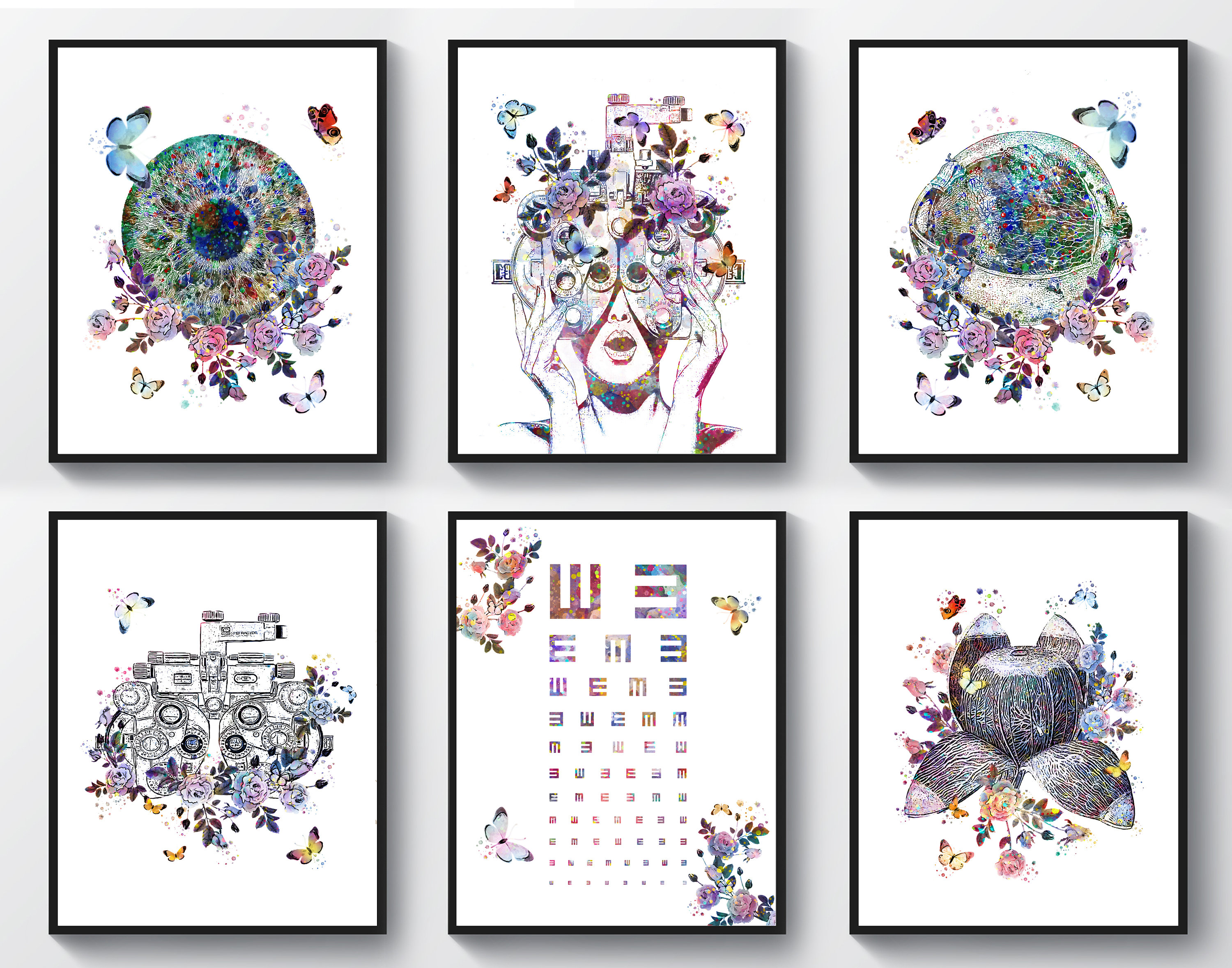 6 Optometry Posters Optician Gift Vision Diagnostics Human - Etsy UK