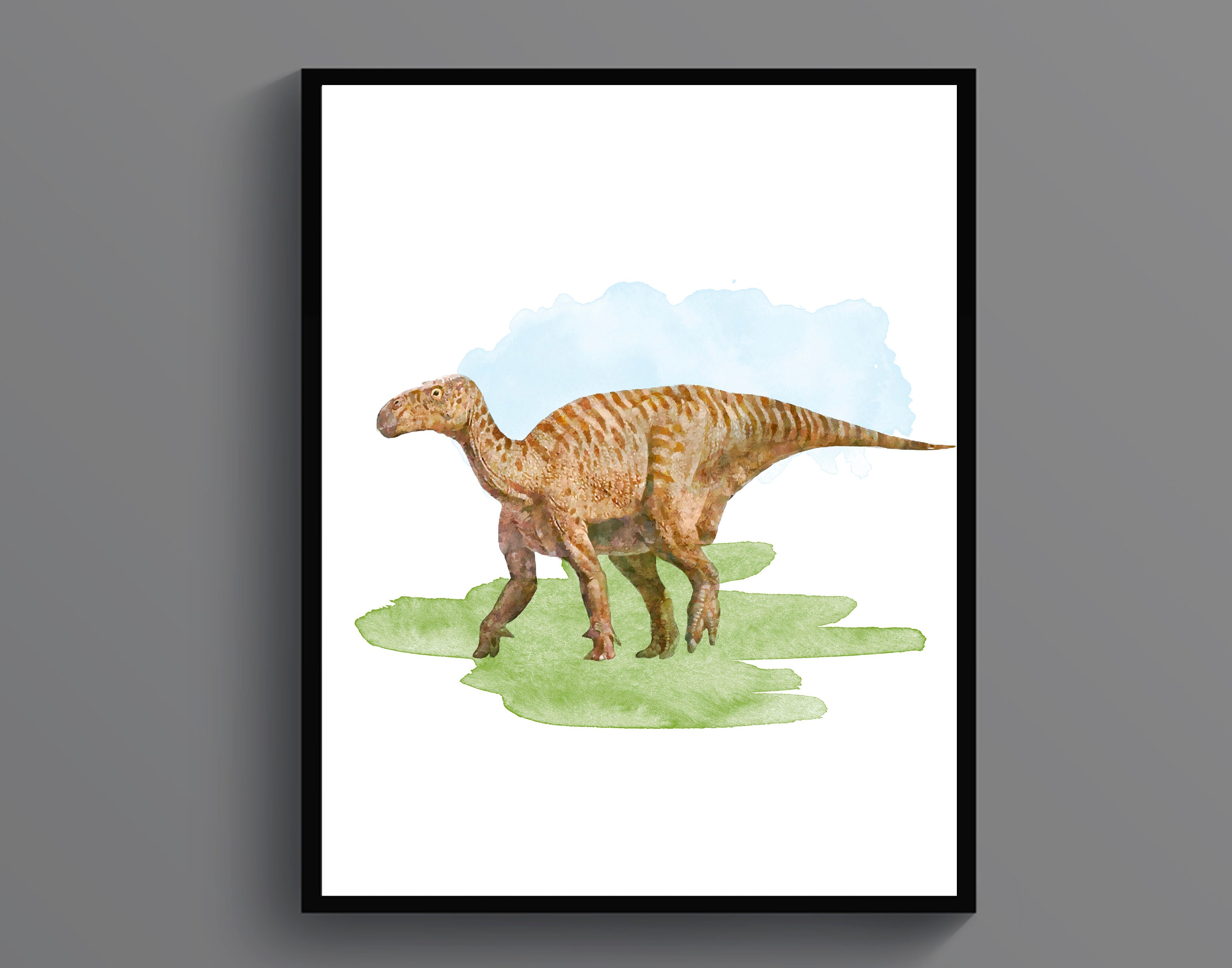 20 Dinosaurs Types Poster Fossil Art Jurassic Reptiles Art Watercolor ...