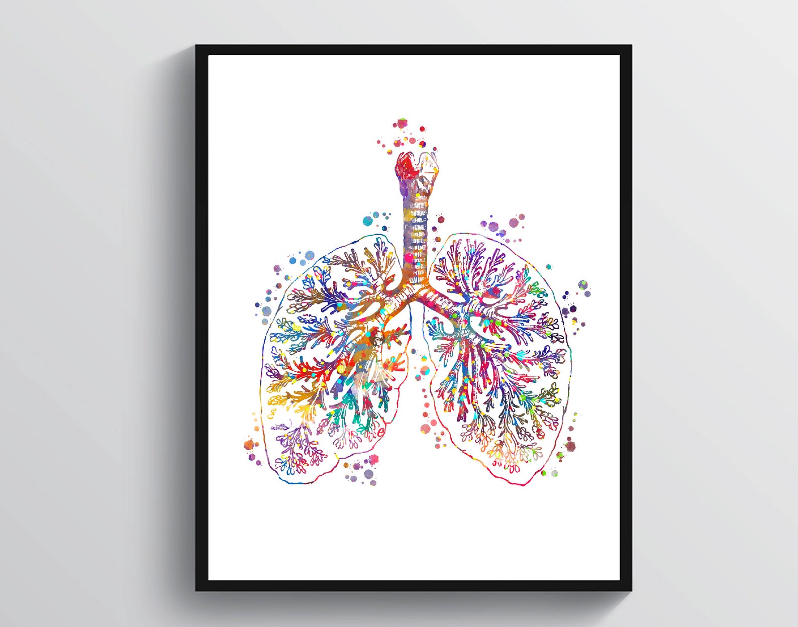 Watercolor Lungs Art Anatomy Art Medical Art Bronchial Tree Poster ...