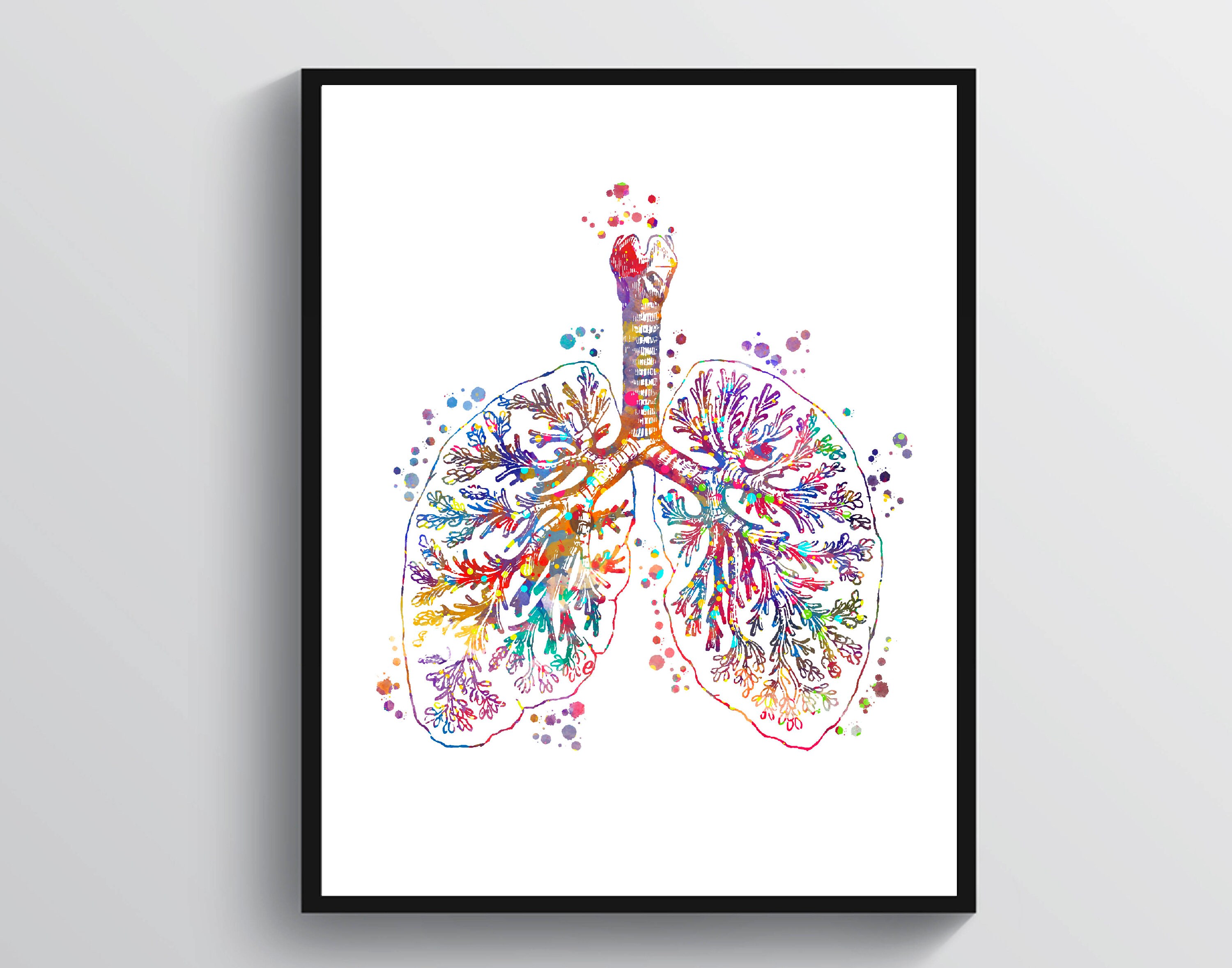 Watercolor Lungs Art Anatomy Art Medical Art Bronchial Tree Poster ...