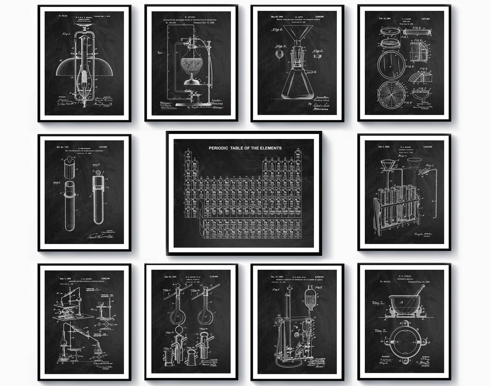 11 Chemical Science Patent Art Chemistry Blueprint Chemist - Etsy
