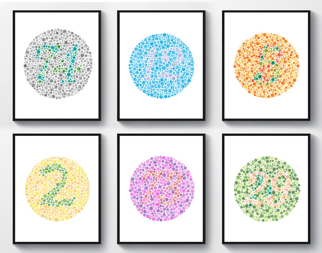 Set 6 Ishihara Test Medical Art Color Blindness Test Colour Deficiency ...