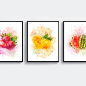 Fruits Printable Set, Fruit Watercolor, Strawberry, Orange, Watermelon ...