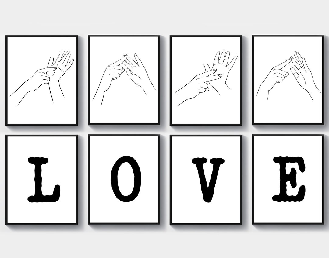Love Art Fingerspelling Art Auslan Alphabet Art Sign Language Art ...