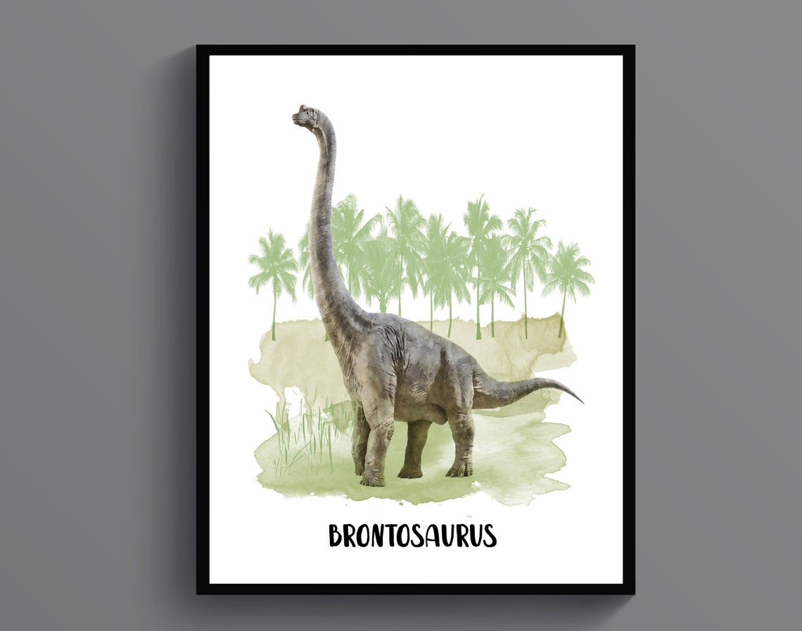 Dinosaur With Names Poster Set 24 Dinosaur Watercolor Art Dinosaur ...