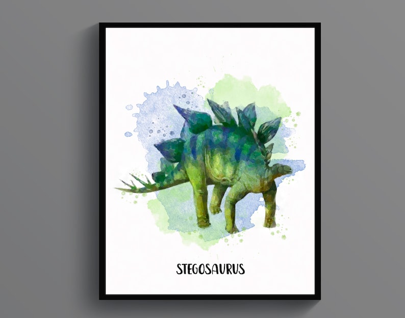 Dinosaur Types Posters Watercolor Dinosaur Art Kids Room Decor - Etsy