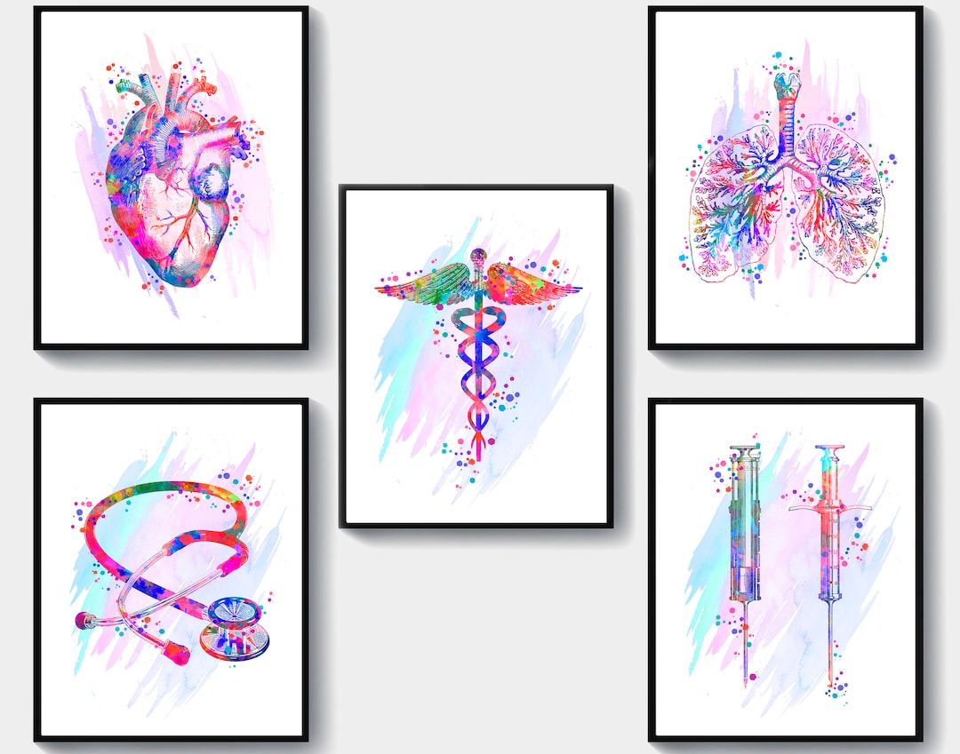 5 Medical Student Gift Nurse Gift Anatomy Art Doctor Assistant Gift ...
