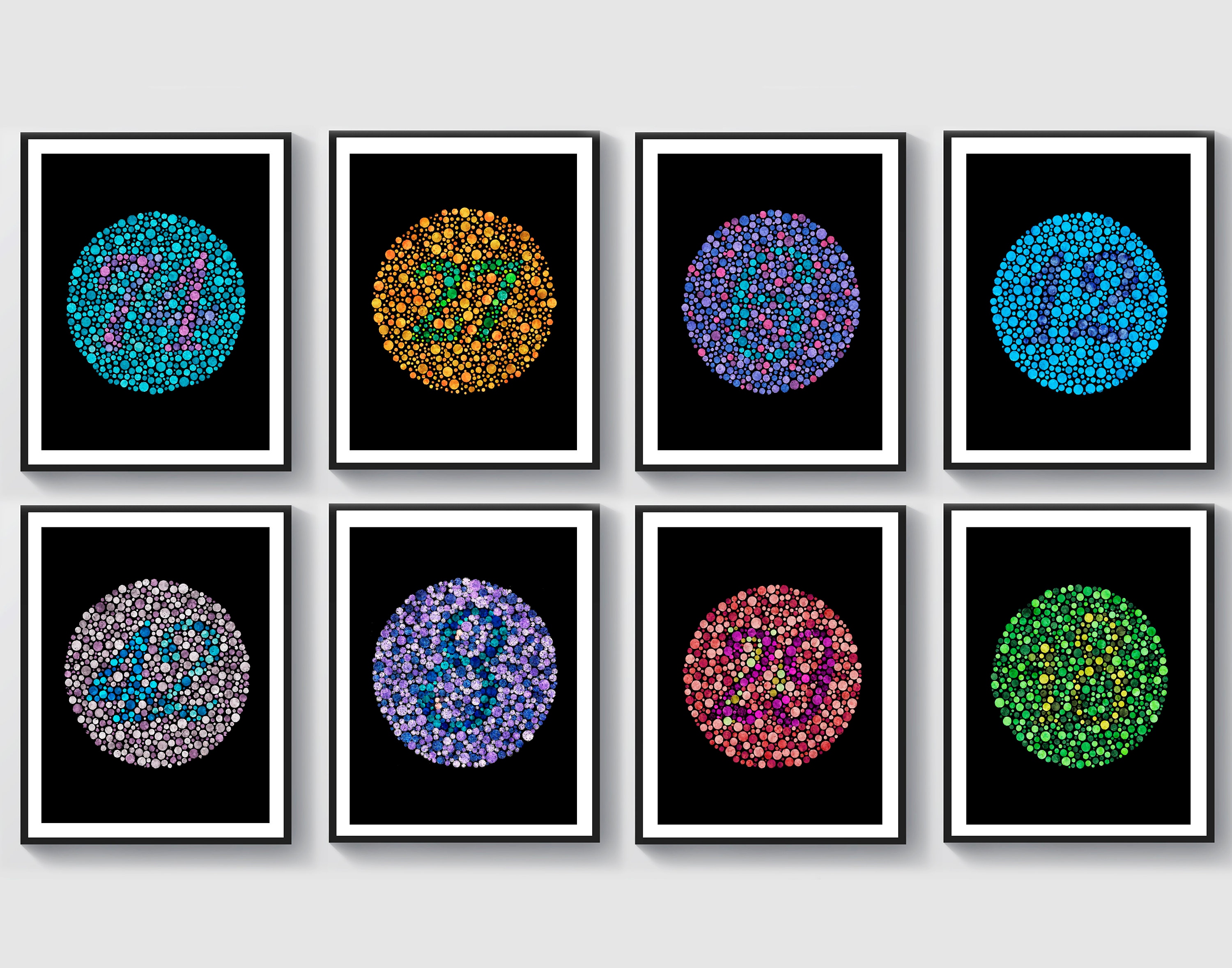 8 Color Blindness Cards Ishihara Test Poster Medical Art - Etsy Australia