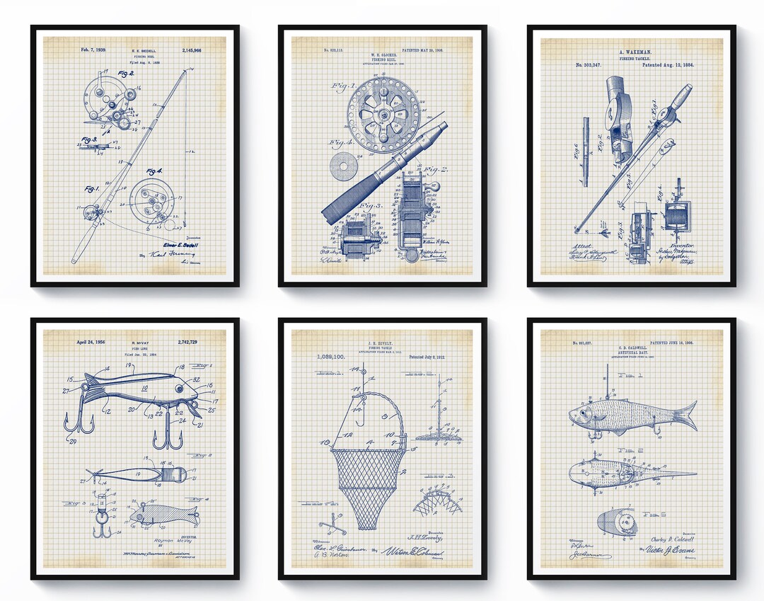 6 Fishing Patent Drawing Fishing Reel Patent Fishing Lure Patent ...