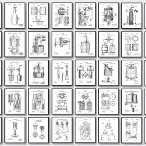 40 Alcohol Still Patent Posters Distillery Blueprint Beer Making Patent ...
