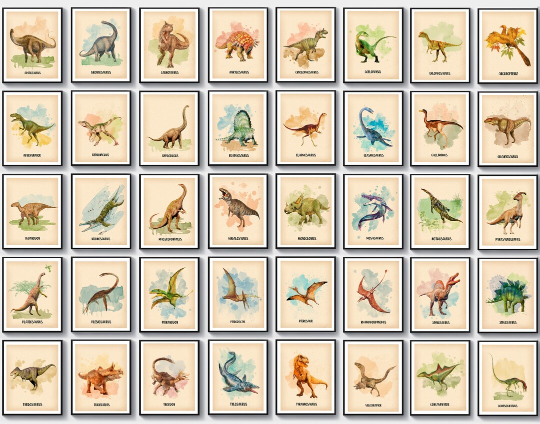 40 Vintage Dinosaurs Art Animal Art Dinosaurs Names Poster Dinosaurs ...