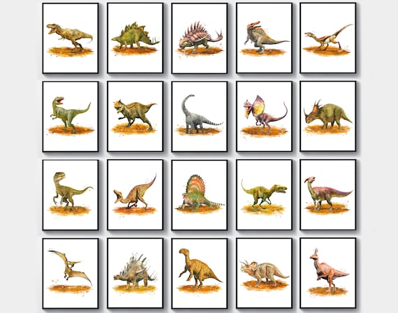 20 Realistic Dinosaurs Posters Jurassic Dinosaur T-rex | Etsy