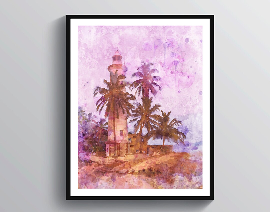 Watercolor Lighthouse Art Beacon Art Watchtower Art Nautical Art ...