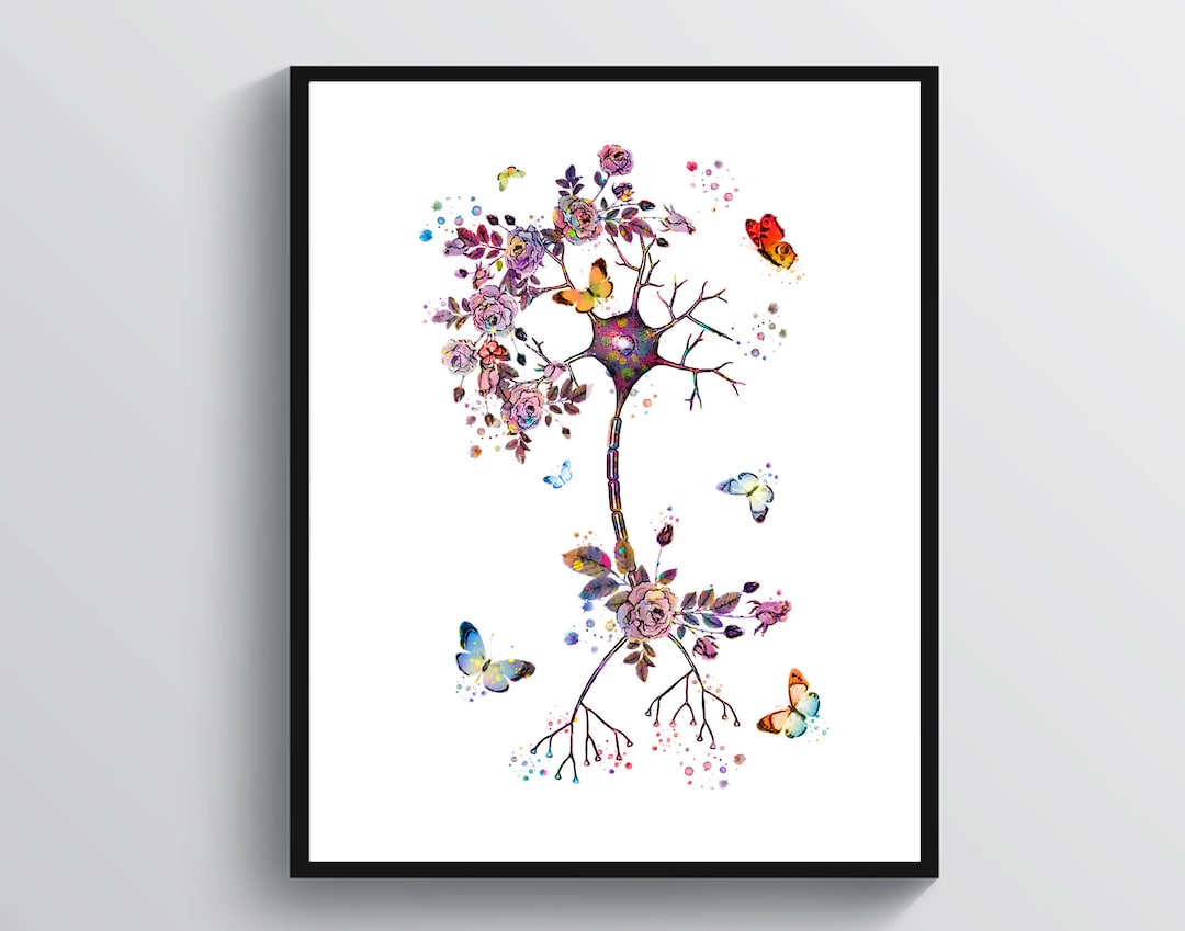 Neuron Art Nerve Cell Poster Anatomy Art Medical Art Neurology Art ...