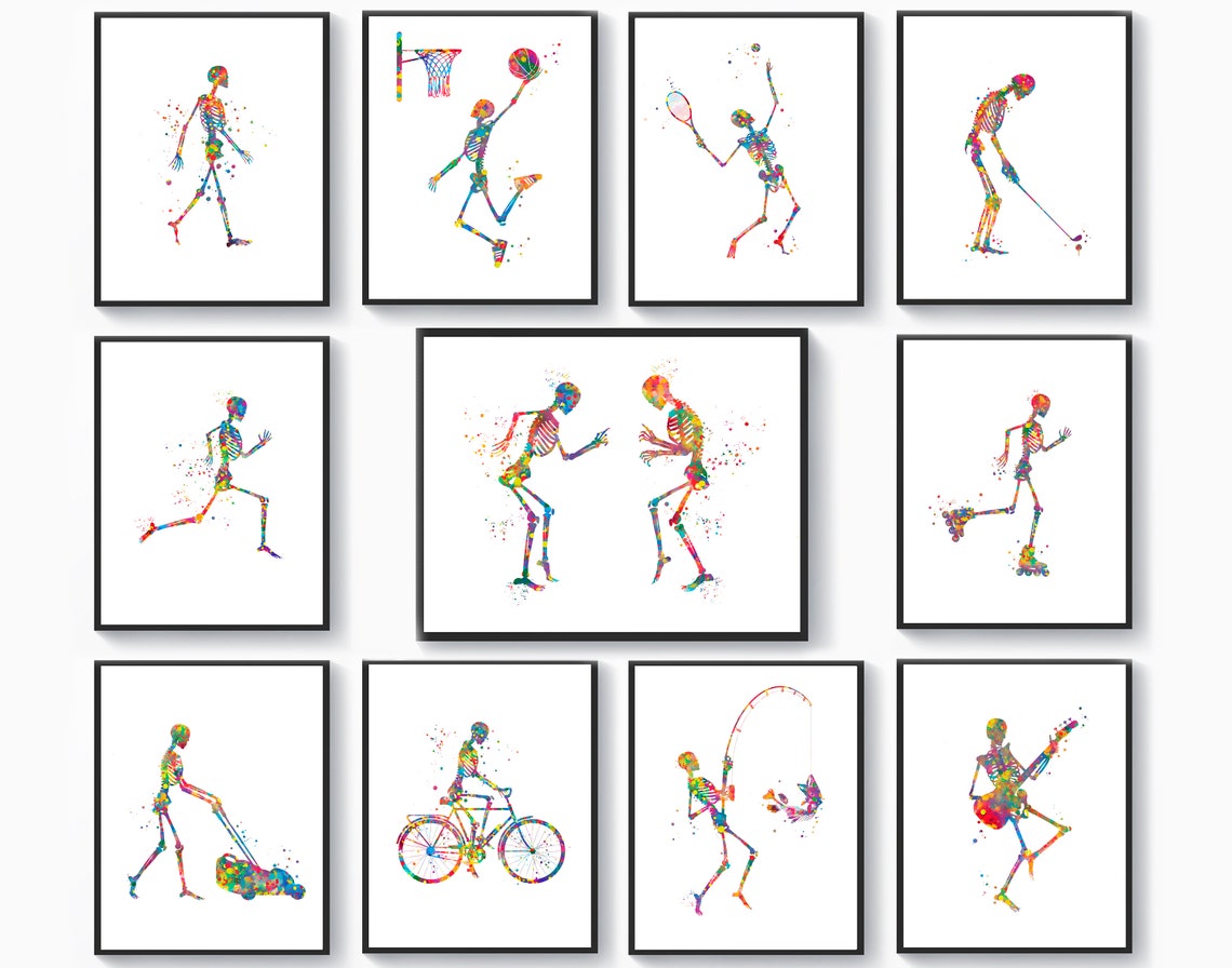 11 Physical Therapy Art, Anatomy Art, Kinesiology Art, Skeleton Art ...